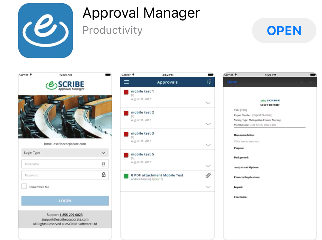 Approving a Report using the Approval Manager App – eScribe