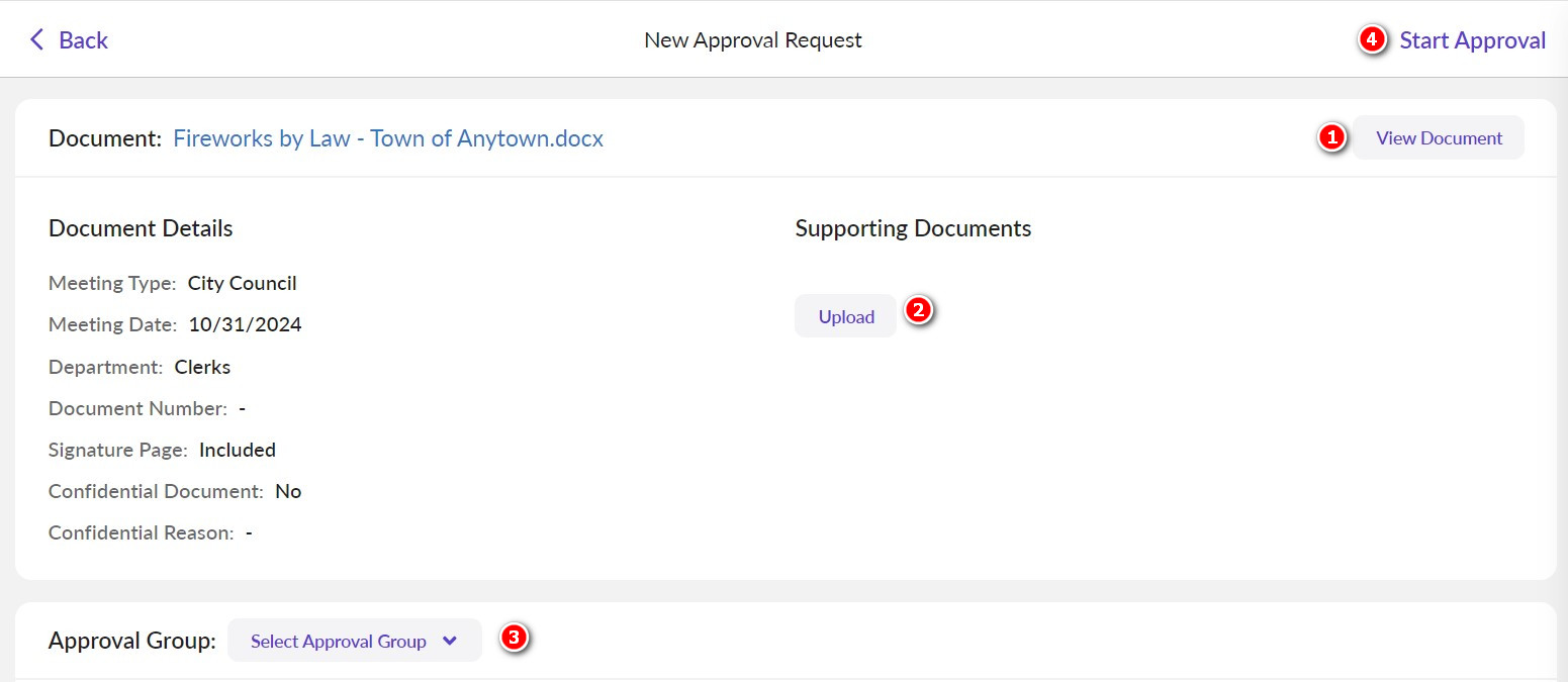Administrator - Starting an Approval Request – eScribe